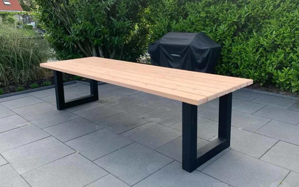 Tuintafel douglas stalen U | Tafelplein