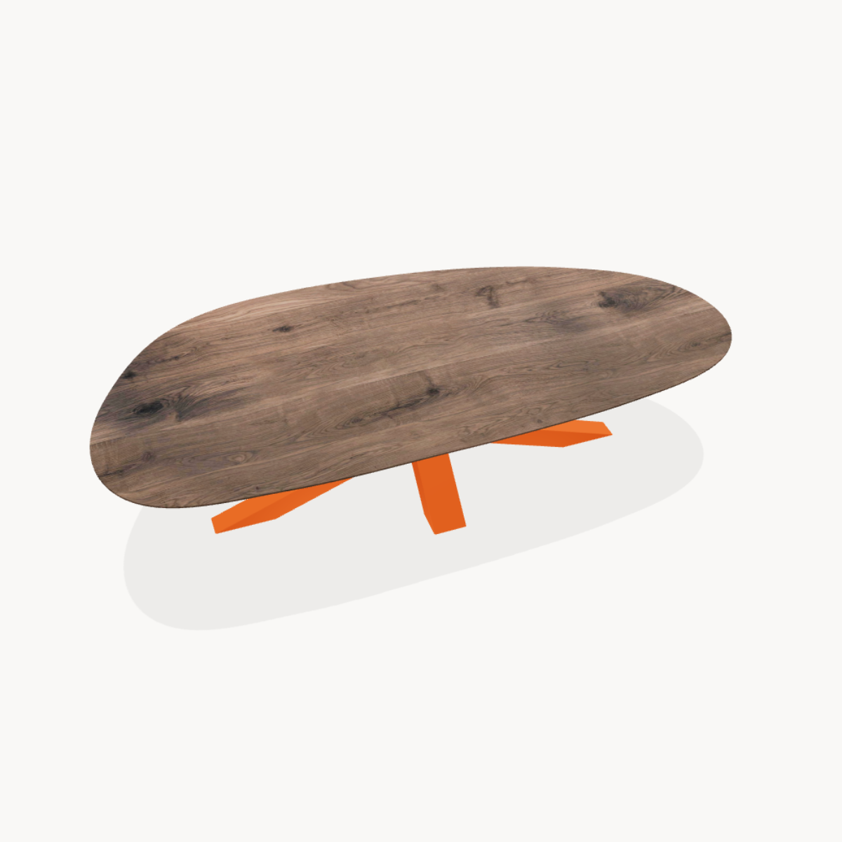 Tafel op maatTafelblad: Nier LinksOnderstel: 3D spin pootAfmeting: 250 ...